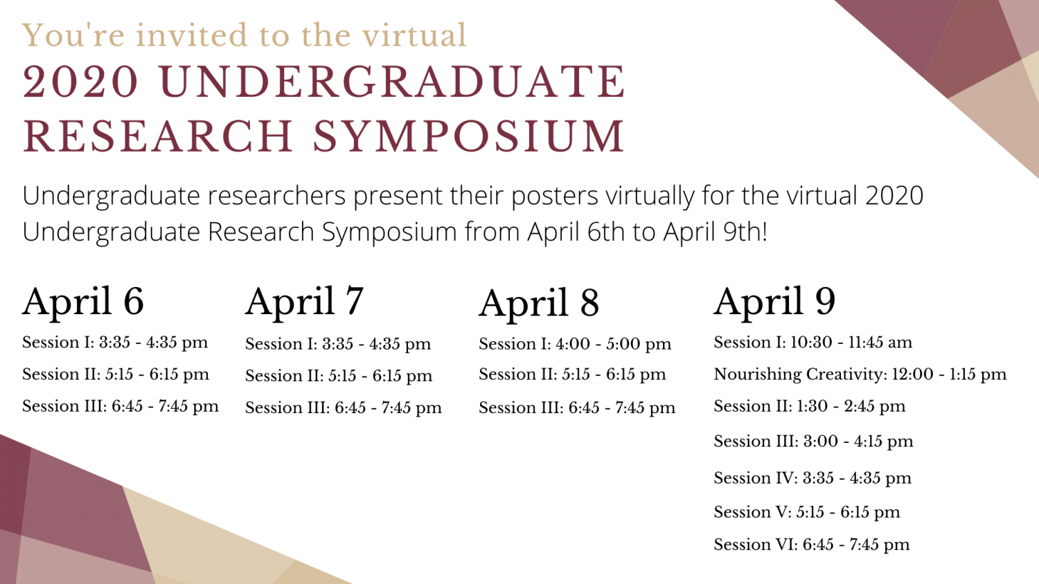 2020 Virtual Undergraduate Research Symposium | Center for Undergraduate Research and Academic ...